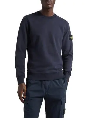 Stone Island Stone Island Compass Logo Patch Crewneck Sweatshirt V0020 Navy Blue