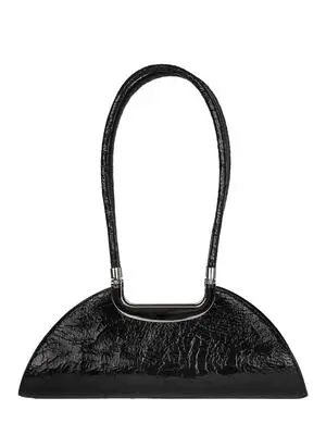 Jeffrey Campbell Retrograde Leather Shoulder Bag - Black Crackle