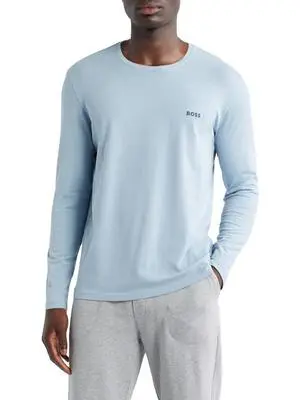 BOSS Mix Match Long Sleeve Stretch Modal Pajama T-shirt - Open Blue