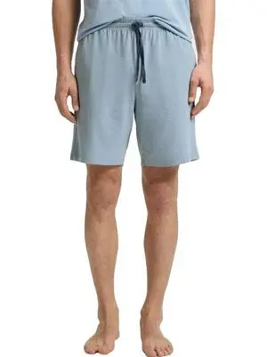 BOSS Stretch Cotton Pajama Shorts - Open Blue