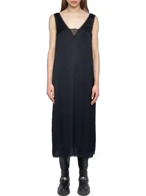Zadig&Voltaire Renzo Lace And Satin Slip Dress - Black