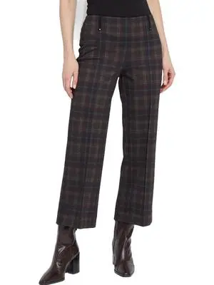 Lyssé Livia Plaid High-waist Wide-leg Ponte Pants - Dublin Plaid