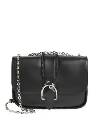 Longchamp Leather Crossbody Bag - Black
