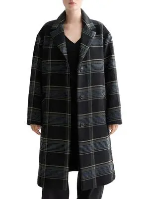Scotch & Soda Relaxed Fit Plaid Coat - Meteorite Check