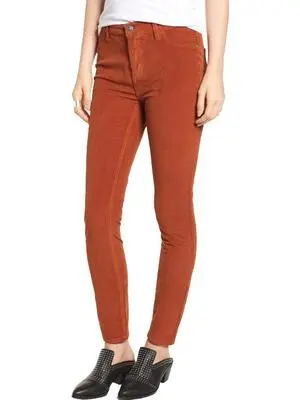 Free People High-waist Skinny Corduroy Pants - Honey