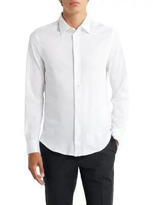 Emporio Armani Cotton Button-up Shirt - Solid White