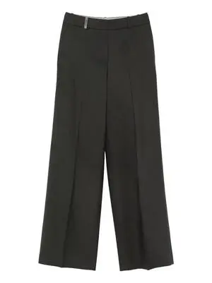 Peserico High-waisted Wide-leg Trousers - Grey