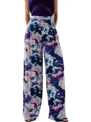 SCALPERS Printed Patterned Trousers - Blue