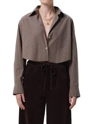 CITIZENS OF HUMANITY Ana Cropped Plaid Button-Up Shirt