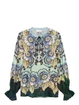 ALEMAIS Madalena Floral-print Blouse - Blue