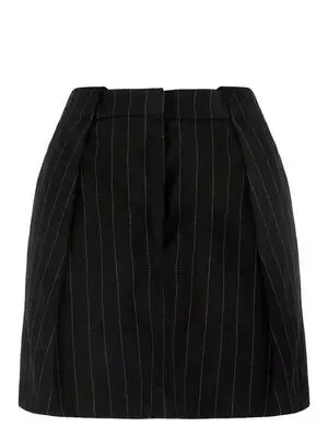 Sportmax Pinstripe Mini Skirt - Black