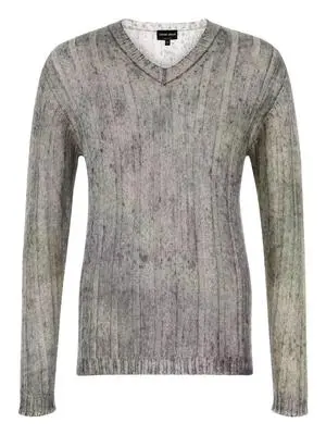 Giorgio Armani Mélange V-neck Sweater - Grey