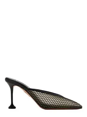 AQUAZZURA 85mm Bisous Mesh Pumps - Black