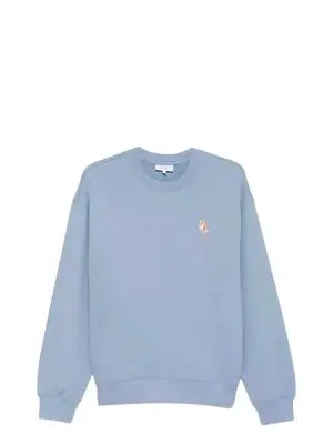 Maison Kitsuné Fox-embroidered Cotton Sweatshirt - Blue