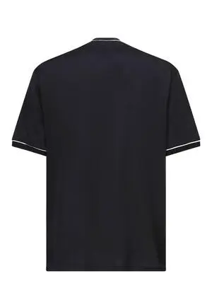 Eleventy Contrast-trimmed T-shirt - Blue
