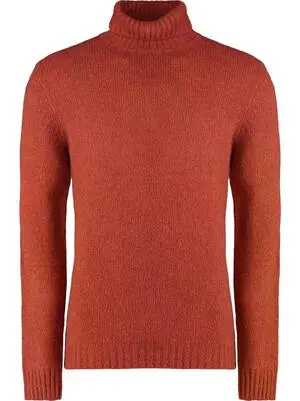 MOORER Ribbed Turtleneck Sweater - Orange