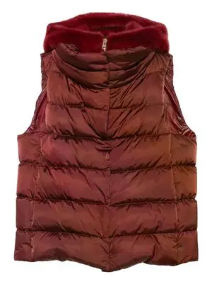Herno Fur-trim Gilet - Red