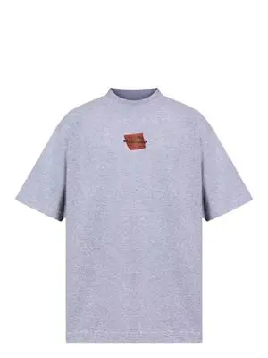 Balenciaga Taped Logo-print Cotton T-shirt - Grey
