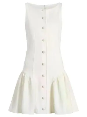 Cinq À Sept Button-front Ruffled Dress - White