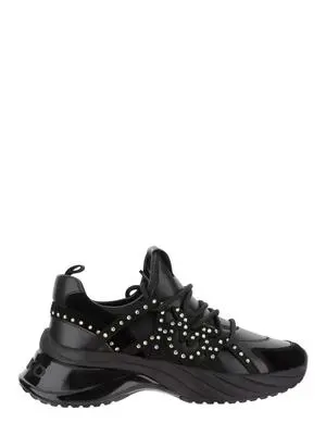 Pinko Rhinestone-embellished Lace-up Sneakers - Black
