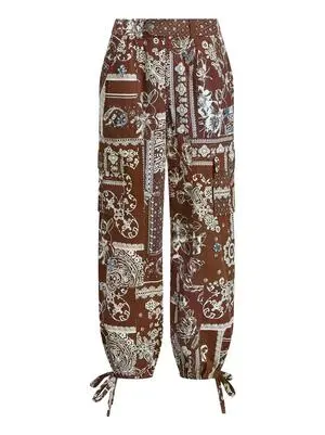 Cinq À Sept Bandana-print Cargo Trousers - Brown
