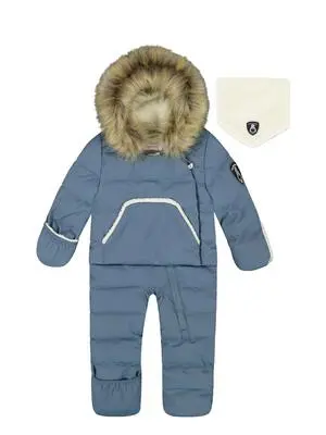 DEUX PAR DEUX One-piece Snug Snowsuit Designed For Car Seat - Dark Gray Blue