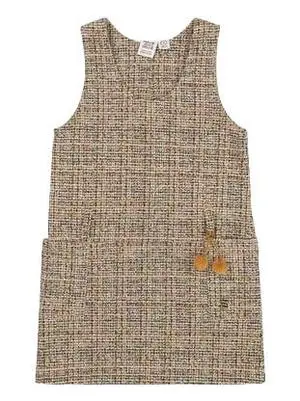 DEUX PAR DEUX Sleeveless Tweed Jumper - Beige And Black