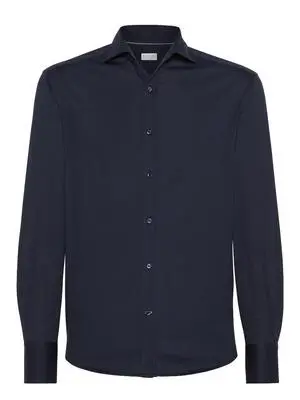 Brunello Cucinelli Lightweight Jersey Shirt - Avio Blue