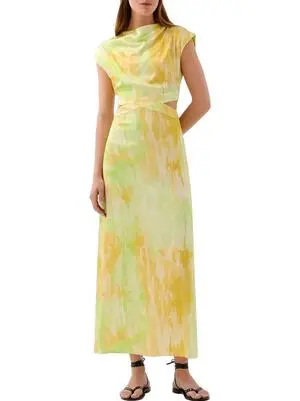 SCALPERS Tie-dye Print Sleeveless Dress - Lime