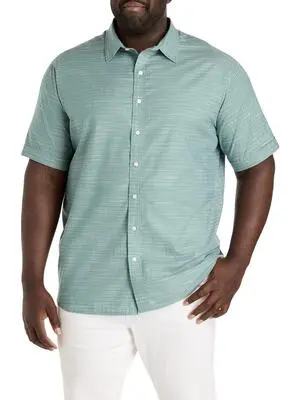 SYNRGY BY DXL Big & Tall Tonal Patterned Sport Shirt - Blue Spruce