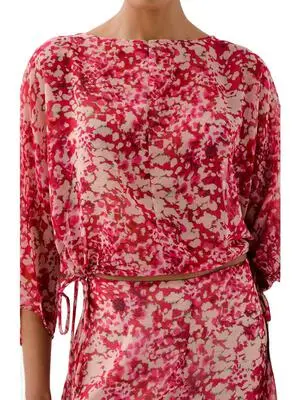 SCALPERS Monet Print Shirt - Raspberry
