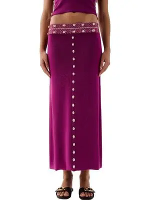 SCALPERS Long Knit Skirt - Purple