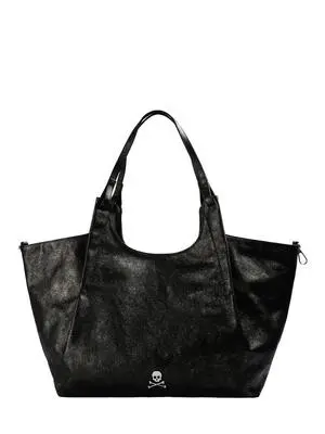 SCALPERS Cotton Shopper Bag With Glitter Finish - Black