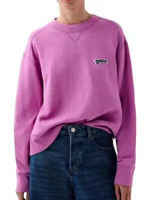 SCALPERS Waffle Patch Cotton Sweater - Mauve