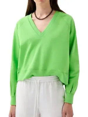 SCALPERS V-neck Long-sleeve Sweatshirt - Green