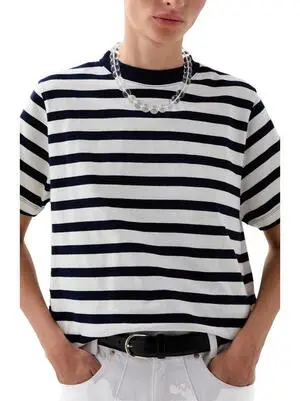 SCALPERS Heavy Solid Tee - Navystripes