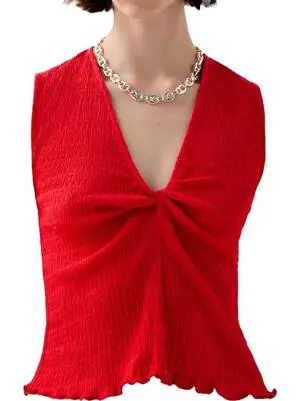 SCALPERS Knot Detail Top - Red