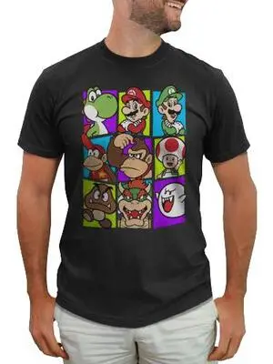 NINTENDO Mario Cast Graphic T-shirt - Black
