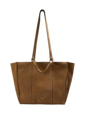SCALPERS Suede Sp Tote Bag - Camel