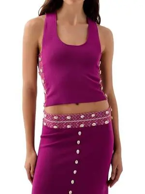 SCALPERS Shell Knit Top - Purple