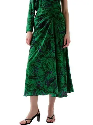 SCALPERS Printed Midi Skirt - Green