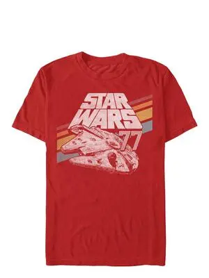 STAR WARS Retro 77 Millennium Falcon Stripes Graphic Tee Red