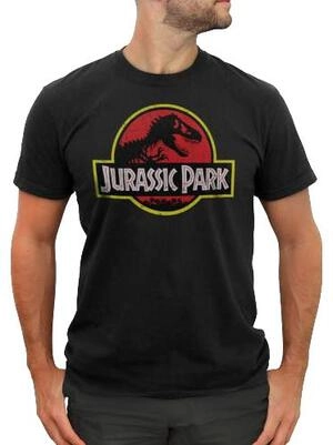 JURASSIC PARK T Rex Logo Short Sleeve Graphic T-shirt - Black