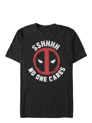 MARVEL Deadpool Sshhhh... No One Cares Graphic T-shirt - Black