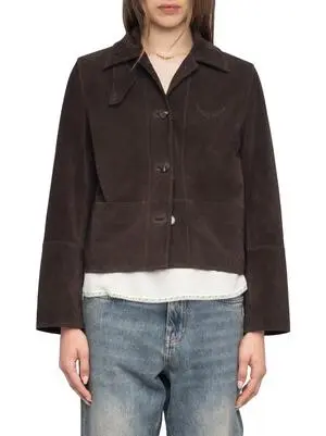 Zadig&Voltaire Lessa Suede Jacket - Dark Chocolate