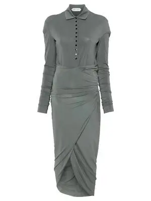 Alberta Ferretti Draped Jersey Dress - Grey