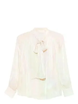 I BLUES Bow Blouse - Neutrals