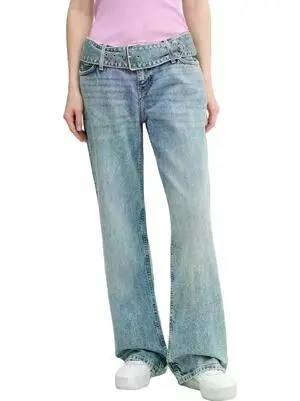Hugo Belted Flared-leg Jeans - Blue