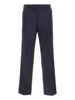 PT TORINO Single-pleat Wool Trousers - Blue