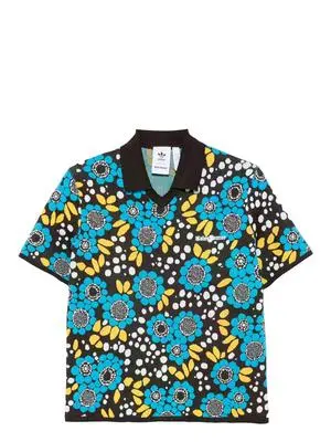 Adidas Floral Polo Shirt - Blue